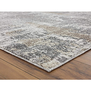 LUXE WEAVERS Euston Collection 7679 Grey 8x10 Abstract Area Rug