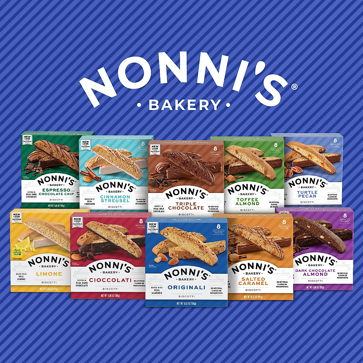 Nonni's Limone Biscotti Italian Cookies - 2 Boxes Lemon Cookies - Biscotti Individually Wrapped Cookies - Lemon Italian Biscotti Cookies w/White Icing - All Natural Ingredients - Kosher - 6.88 oz