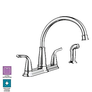 MOEN Brecklyn 2-Handle Standard Kitchen Faucet with Side Sprayer in Chrome
