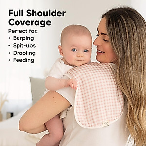 5-Pack Muslin Burp Cloths for Baby Boys and Girls - Super Absorbent Baby Burp Cloth, Viscose Derived from Bamboo Cotton Baby Washcloths, Burp Rags, Large Neutral Burp Clothes for Newborn (Petals)