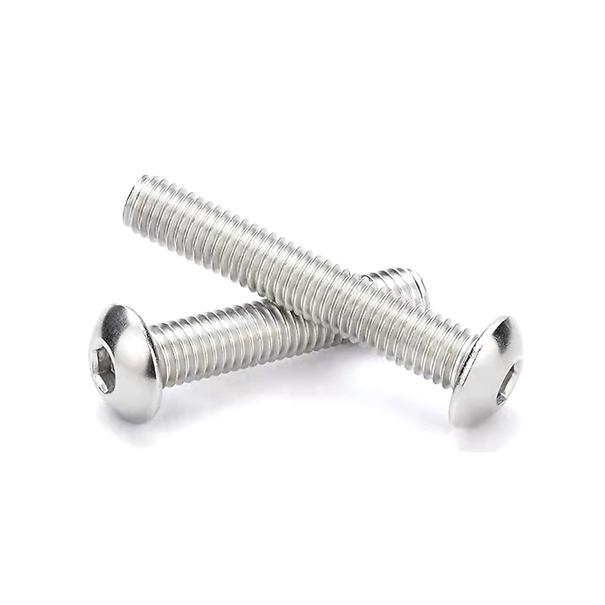 M2.5-0.45 x 25mm Button Head Socket Cap Screws, Stainless Steel 304, Full Thread, Allen Socket Drive, Heavy Duty Machine Hexagon Screw Drive 100 PCS