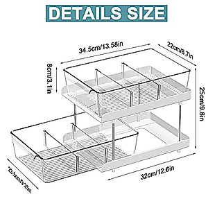 MHAaTiad Pantry Organizer, Slide-Out Storage Container with Large Storage Space for Beauty Supplies on a Vanity, Under Sink Closet Organization, Kitchen Countertop Pantry Bathroom Office Desktop