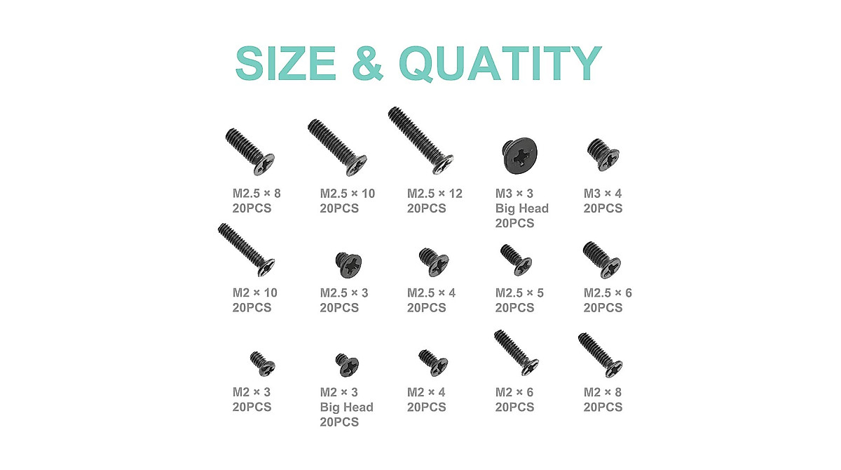 QTEATAK 300 Pcs Laptop Replacement Screws Kit for Lenovo & More