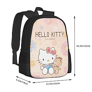 SOREC Hello Cat Kitty And Friend Backpack Big Capacity Water Resistant Lightweight Laptop Backpack For Travel Office Outdoor Cosplay Daypacks