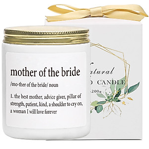 Mother of The Bride Candle, Wedding Gift for Mother of The Bride, Wedding Gifts for Mother-in-Law, Vanilla & Lavender Scented Candles with Crystal