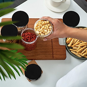 12oz Clear Plastic Storage Jars Containers,8 Pack Refillable Black Wide-Mouth Plastic Slime Storage Containers for Beauty Products,Kitchen & Household Storage - BPA Free