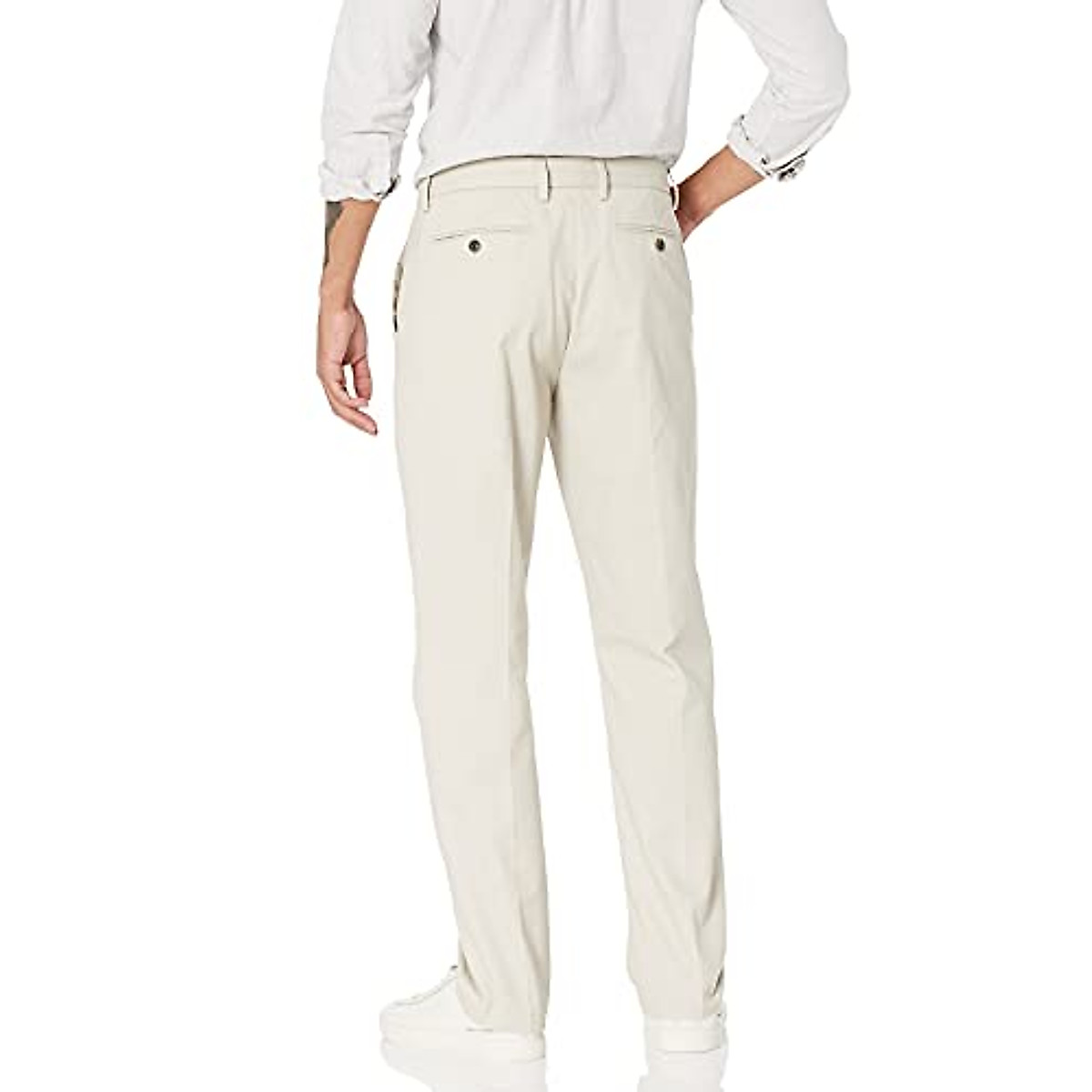 Amazon Essentials Men's Classic-Fit Wrinkle-Resistant Flat-Front Chino Pant (Available in Big & Tall), Stone, 38W x 32L