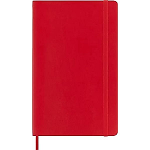 Moleskine Classic Notebook, Soft Cover, Large (5" x 8.25") Plain/Blank, Scarlet Red, 192 Pages