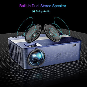 Outdoor Projector 4k with WiFi and Bluetooth,XNoogo 1000 ANSI Video Projector,450" Display 4k Movie Projector Support 50% Zoom,Dolby Audio,Bluetooth Projectors Compatible w/TV Stick/Phone/PC/Laptop