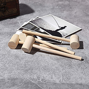 18 Pieces Wooden Hammers, Cute Mini Hammers for Crafts and Breakable Heart Chocolate