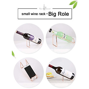 CdyBox Creative Metal Red Wine Rack Single Wine Bottle Holder Rack Display for Home Living Room Wine Rack (Silver)