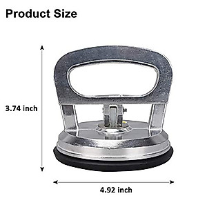 SOLUDE Glass Suction Cup,Vacuum Glass Lifter 5",Aluminium Plate Bearing Pullers for Moving Glass/Tiles/Mirror/Granite,Double Handle Locking