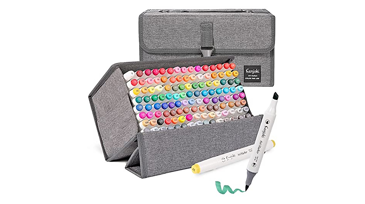 SANJOKI 120 Art Marker Set - Vibrant Dual Tip Markers for Artists ...