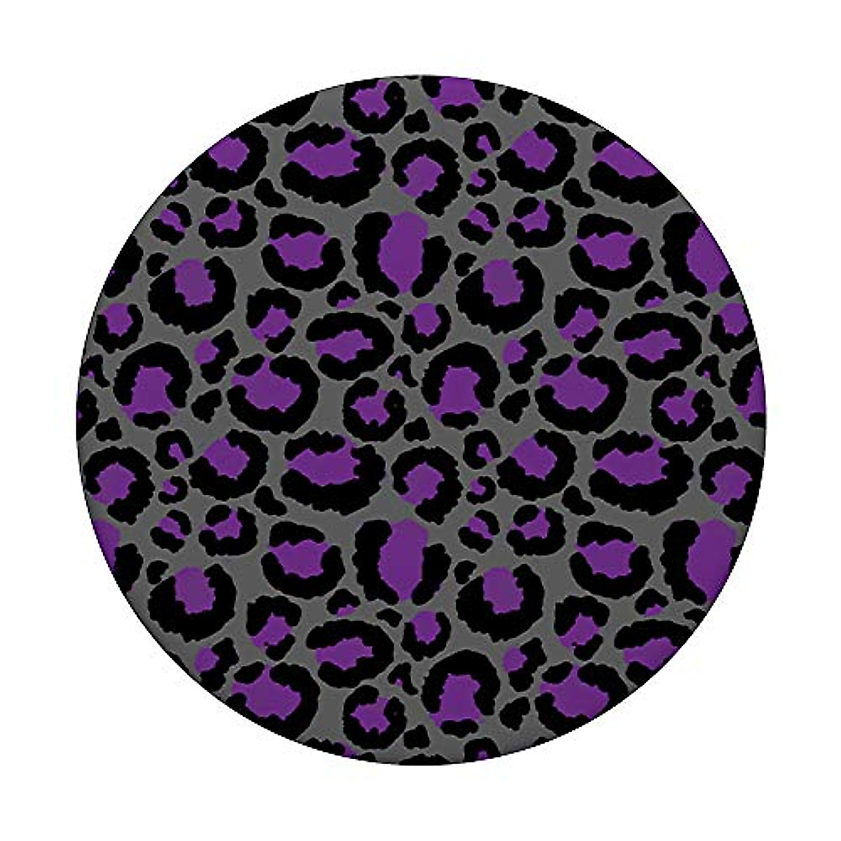 Dark Grey Violet Purple Black Spot Cheetah Leopard Print PopSockets Swappable PopGrip
