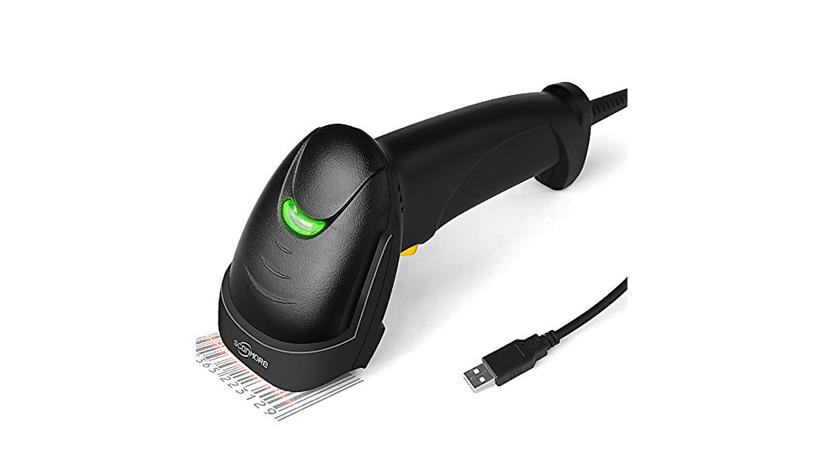 Handheld USB 1D Barcode Scanner - Fast Plug & Play Reader