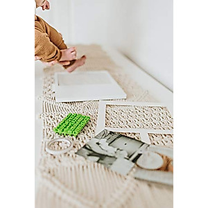 Baby Handprint & Footprint Keepsake Photo Frame Kit - Personalize it w/Bonus Stencil! Non-Toxic Clay, Wall/Table Wood Picture Frame. Perfect Registry, Baby Shower, New Mom, Birthday & Newborn Gift!