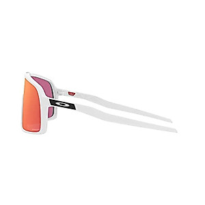 Oakley Men's OO9406 Sutro Rectangular Sunglasses, Polished White/Prizm Field, 37 mm