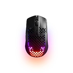 SteelSeries Aerox 3 Wireless - Super Light Gaming Mouse - 18,000 CPI TrueMove Air Optical Sensor - Ultra-Lightweight 68g Water Resistant Design - 200 Hour Battery Life – Onyx (Renewed)