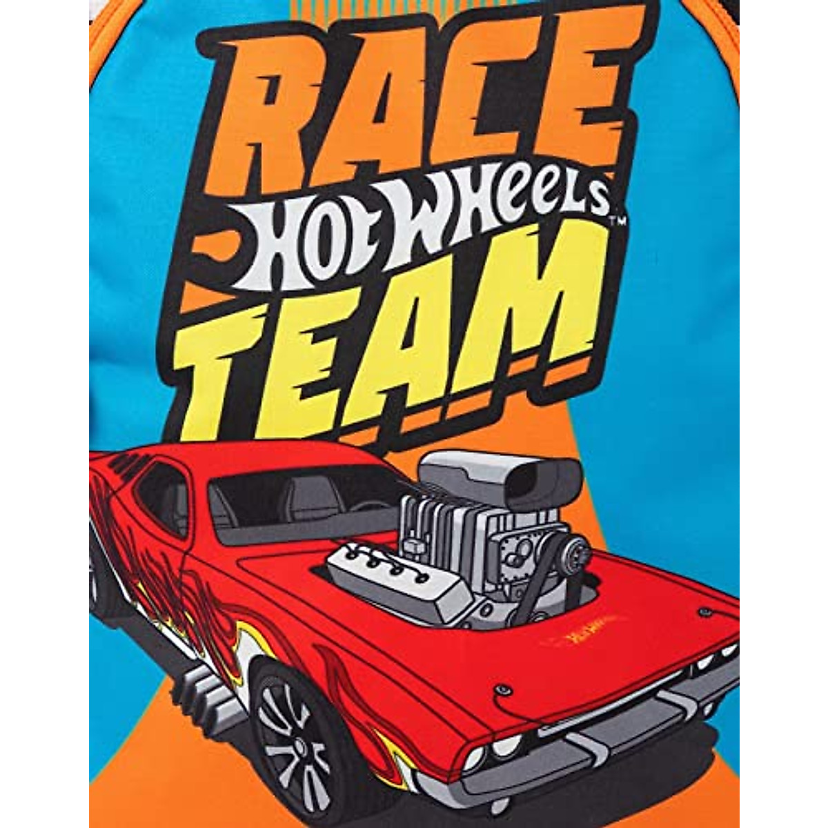Hot Wheels Kids Backpack | Girls Boys Orange Blue Car Race Wheels Rucksack | Luggage Sports School Bag with Adjustable Straps | Racer Merchandise Gifts