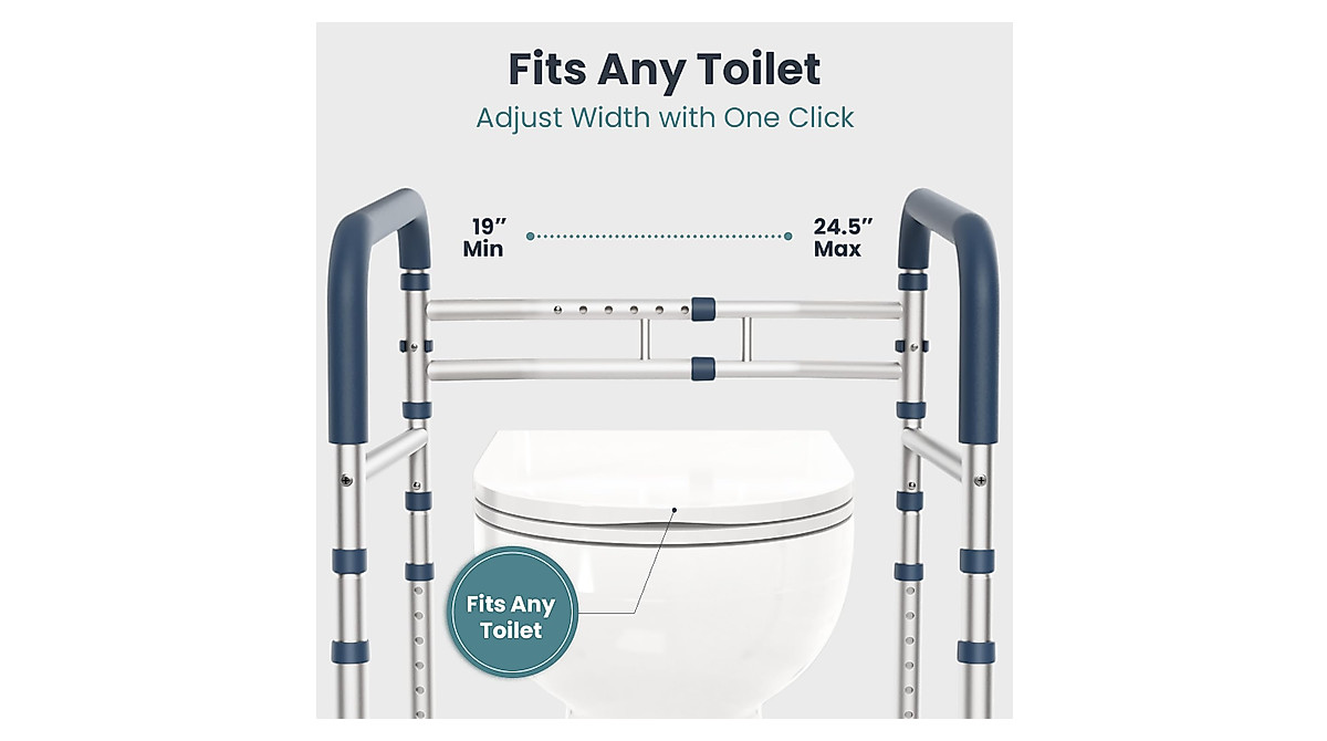 FSA/HSA Eligible - Toilet Safety Rails (350 lb) - Adjustable Toilet ...