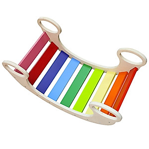 Nautical Beach Decor Waldorf Wooden Rocking Play (Rainbow)