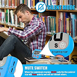 6 Pack Multi-Function Electronic Timer - Magnetic Digital Timers Big LCD Display The Loud / Silent Switch Countdown Timer Extensively Use in Break Time, Cooking,Gym, Meeting, Classroom