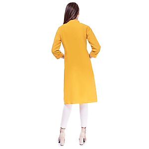 Ramkudi Indian Women's Plain Cotton Kurti Top (Mustrad)