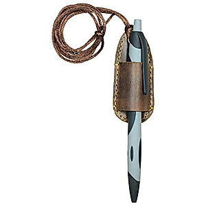 Hide & Drink, Leather_Lanyard Pen Holder, School & Office Supplies, Bookworm Accessories, Handmade Includes 101 Year Warranty :: Bourbon Brown