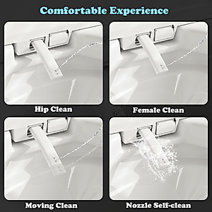 Lovinouse Smart Toilets Bidet, Modern Toilet and Bidets,Power Flush Self Cleaning Tankless Toilet with Bidet,One-piece for Bathrooms,Heated Seat,Water Sprayer & Dry,Foot Sensor Operation,White