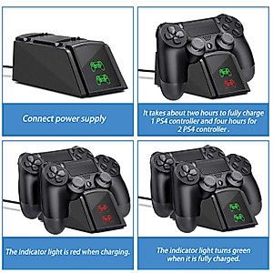 Controller Charger Docking Station, Vergissm Dual Docking Station for Playstation 4/ PS4/ PS4 pro Move Controller