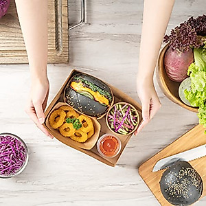 Restaurantware Bio Tek 8.4 x 6 x 3.5 Inch Burger Trays 100 Disposable Paper Food Trays - Recyclable Sturdy Kraft Paper Movie Snack Trays For Meals Snacks And Baked Goods