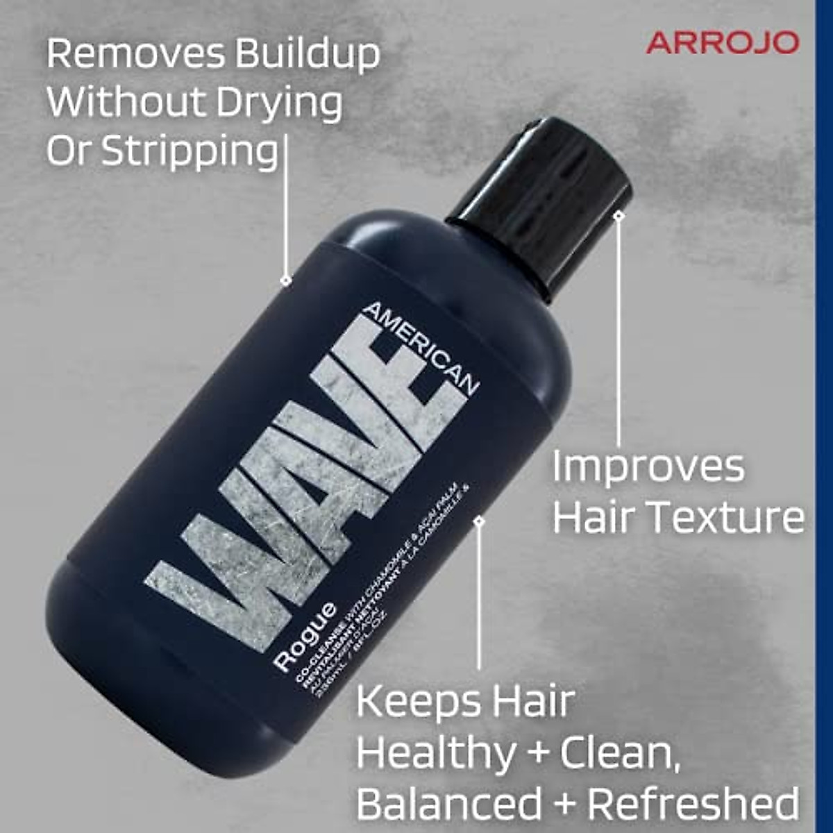 Arrojo Rogue Co-Cleanse Hair Conditioner – Cleansing Conditioner W/Chamomile & Acai Palm - Curl Conditioner For Curly Hair & Healthy Waves – Paraben & Sulfate Free Conditioner (8 oz)