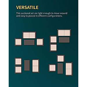 PayLessHere Rattan Chair Outdoor Backyard Porch Poolside Balcony Garden Furniture with Coffee Table, Brown