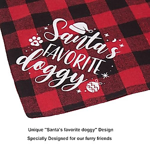PTDECOR 2 Pack Dog Christmas Bandanas, Classic Red Green Plaid Dog Bandana Scarf Triangle Bibs Kerchief Christmas Dog Bandanas for Medium Large Dogs Pets (Christmas, Large)