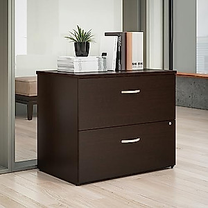Bush Business Furniture OIAH011MRSU 2 Drawer Lateral File Cabinet | Locking Storage for Letter, Legal, and A4-Size Documents, Mocha Cherry