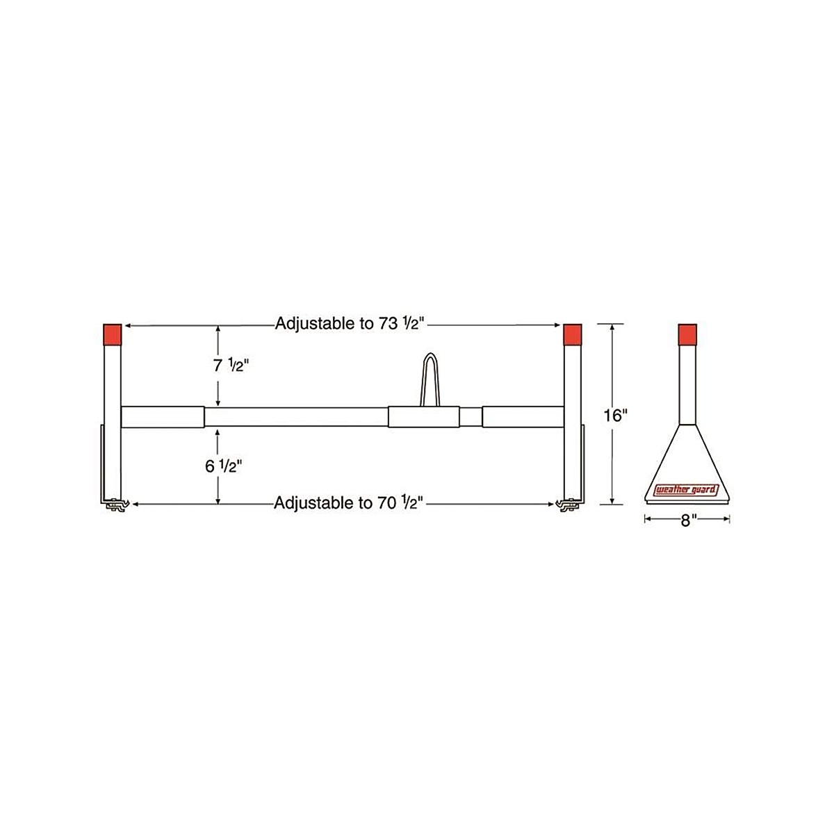 Weather Guard 2163 Steel Full-Size All-Purpose Van Rack, 3 Cross Member