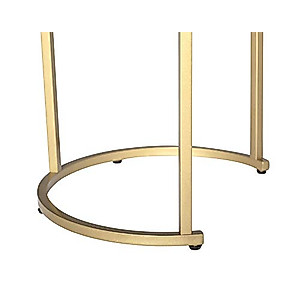 Studio Designs Home Camber Modern 20" and 14.5" Round Set of Nesting Tables in Gold/Clear Glass