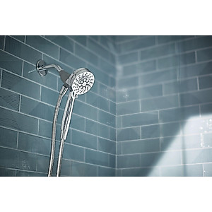 Moen Chrome Engage Magnetix 3.5-Inch Six-Function Eco-Performance Handheld Showerhead with Magnetic Docking System, Removable Shower Head with Metal Hose, 26100EP