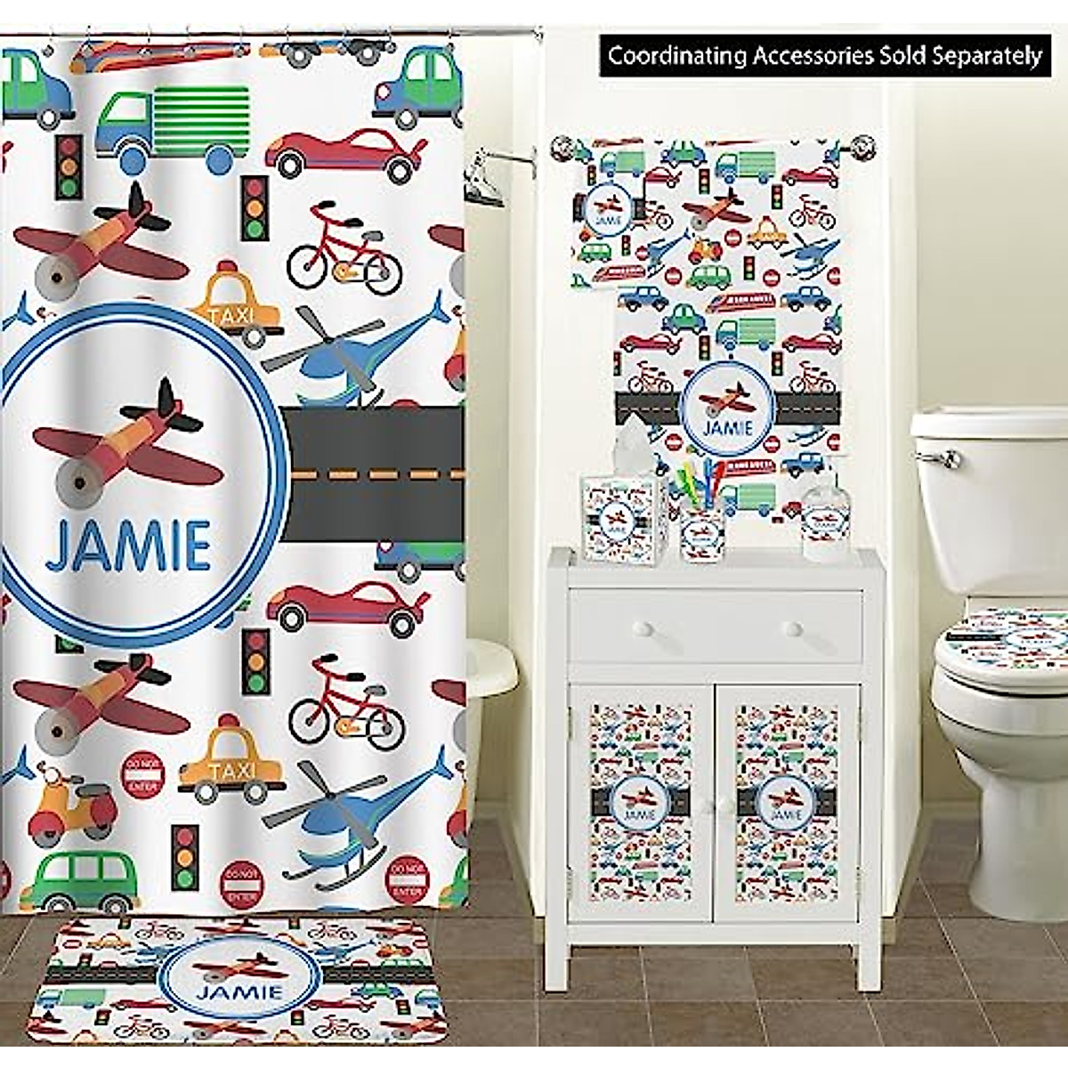 RNK Shops Transportation Waste Basket - Single Sided (Black) (Personalized)