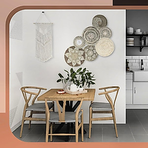 BOHO11 Boho Wall Decor Handcrafted Seagrass Boho Baskets Large Rustic Farmhouse Wall Decor; Round Woven Wicker Above Sofa or Bed Wall Decor (SeaVibe BOHO)