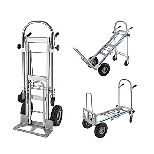 SmarketBuy 3 in 1 Convertible Hand Truck 1000 LBS Weight Capacity Heavy Duty Hand Truck Durable Aluminum and Steel Construction 4 Wheels Hand Truck Dolly