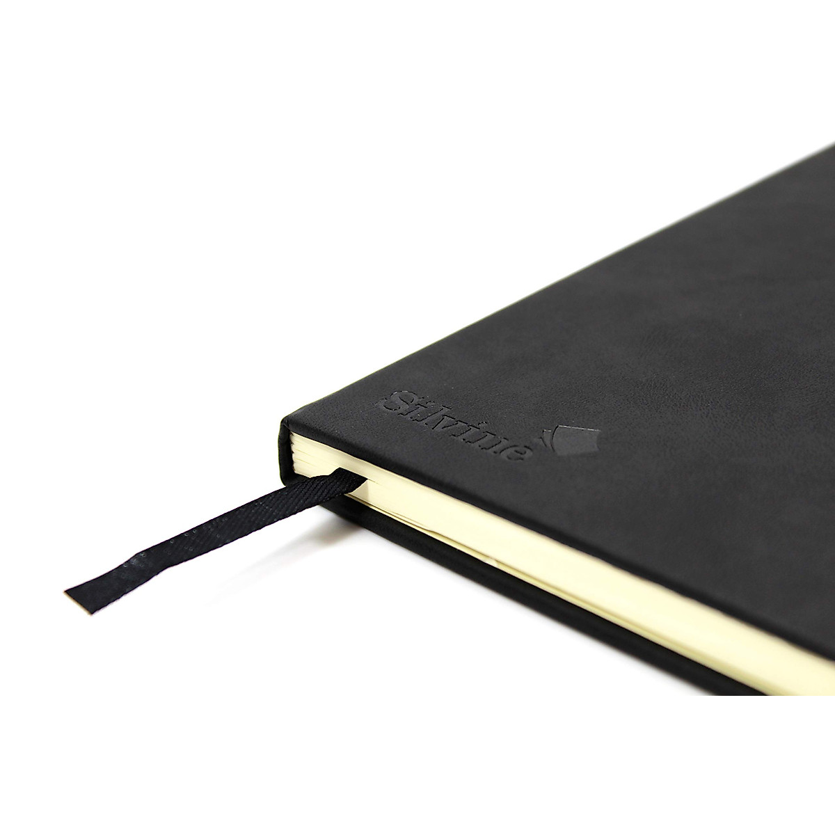 Silvine A5 Executive Soft Feel Notebook Black. 160 Pages (80 Sheets) Ruled with 5mm Squares. Ref 197X (148 x 212mm)