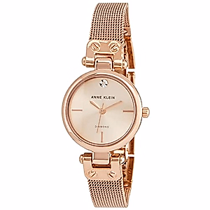 Anne Klein Women's Quartz Metal and Stainless Steel Dress Watch, Color:Rose Gold-Toned