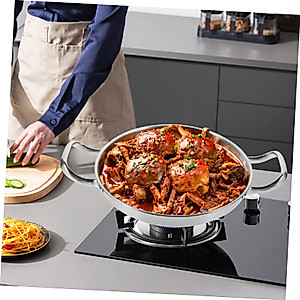 CAXUSD Stainless Steel Griddle Stainless Steel Pots Large Pot for Cooking Korean Pan Small Pots for Cooking Ramen Pot Steel Pans for Cooking Home Cooking Pan Hot Pot Commercial Individual