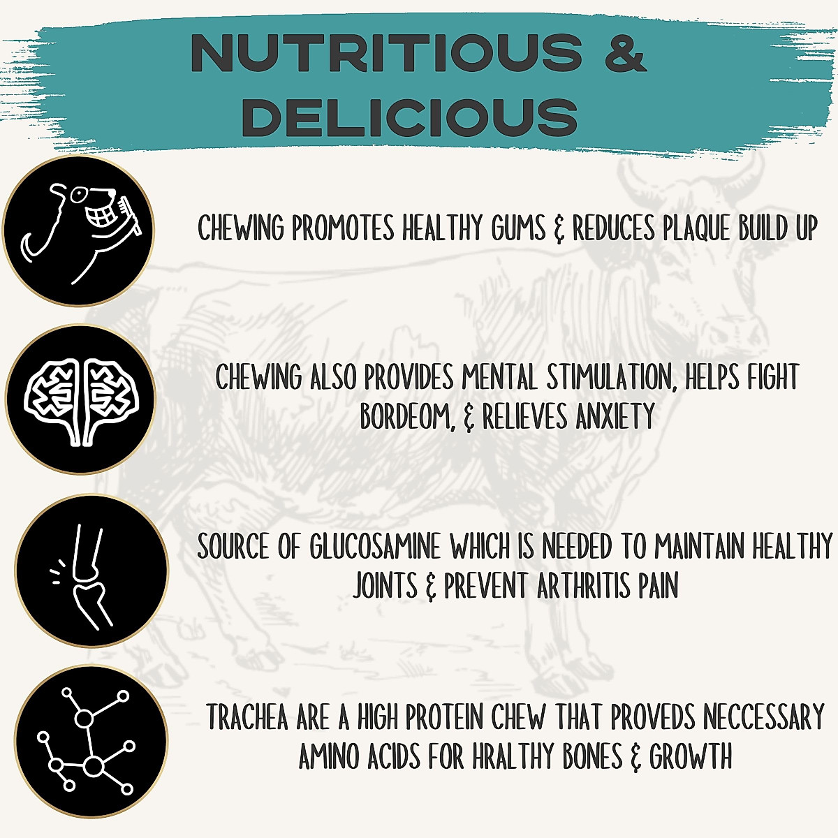 JACK'S PREMIUM Beef Trachea -Thick Beef Dog Chews All Natural Made in USA One Ingredient Rawhide Alternative (1/2-2" Pieces (2 lbs))