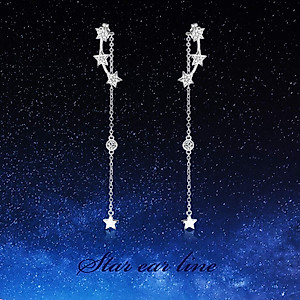 Star Earrings for Women Sterling Silver Star Jewerly Earwire Stud Earrings Gifts for Women