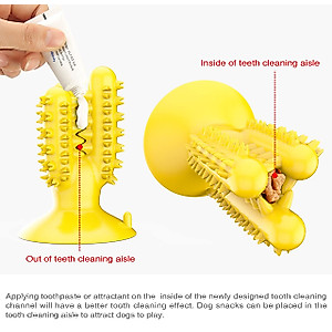 Splooty Paw Yellow Dog Toothbrush Chew Toy - Dog Toy Toothbrush Stick/Teeth Cleaning Toy for Dogs/Puppy Teething Chew Toy to Ensure Their Oral Health and Dental Hygiene