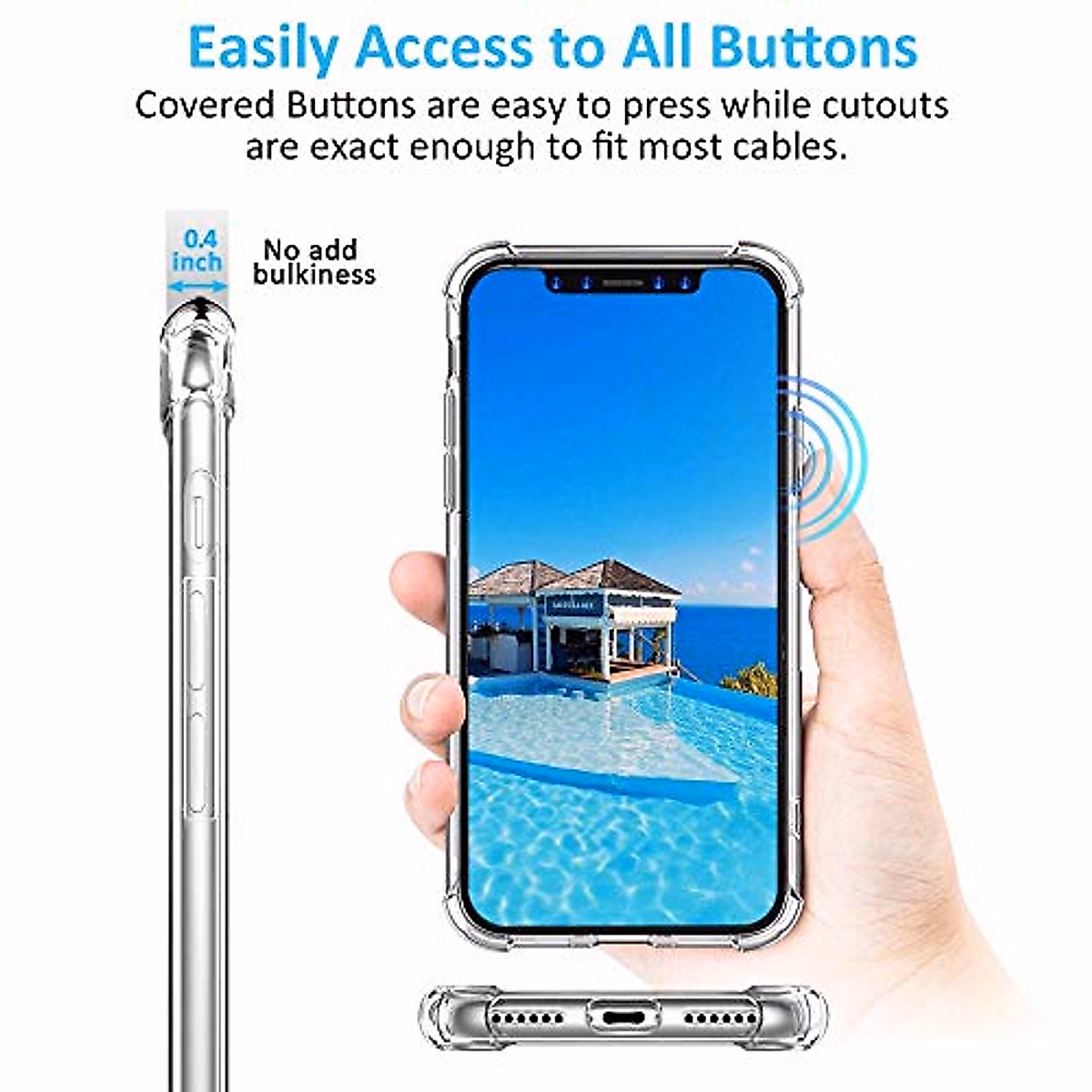 STORM BUY Phone Case Compatible for [ iPhone Xs Max ], Crystal Clear Hard Back Cover with 4 Corners Shockproof Protection Clear Case for iPhone Xs Max, 6.5 inches-CL