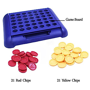 TANCH 4-IN-A-ROW Board Games Foldable Line up 4 Toys for Kids Blue