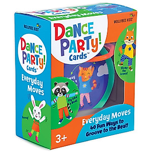 MOLLYBEE KIDS Preschool Dance Party Cards Everyday Moves, Gifts for Ages 3+, Toddler Travel Game and Activity